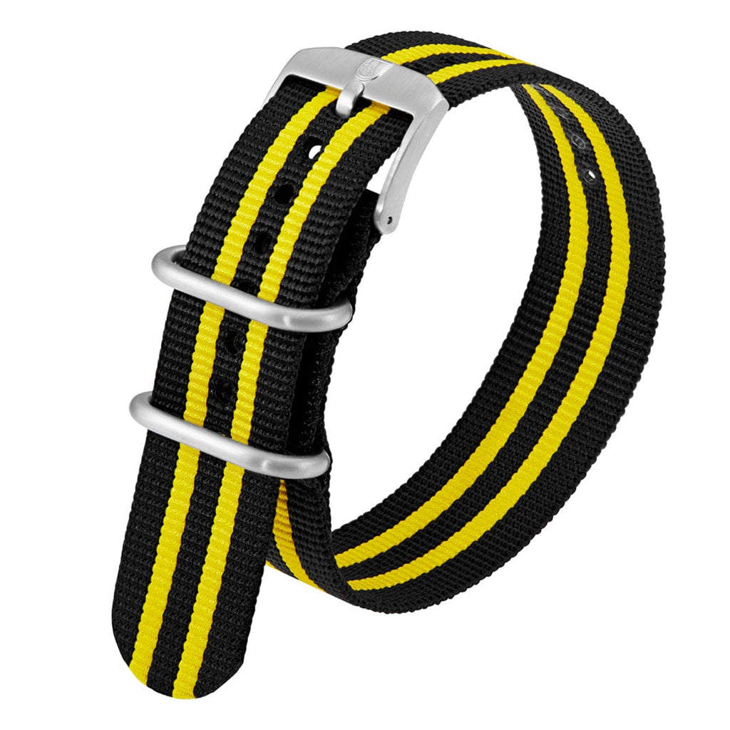 Webbing Watch Strap, 23 mm, Black & Yellow Stripe – Luminox Watches